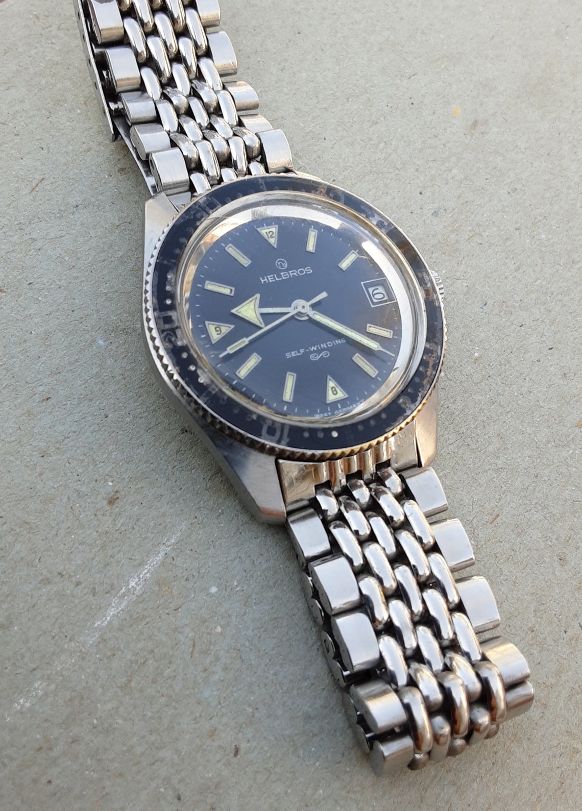 Rare 1960s Vintage Helbros Automatic Mens Divers Watch With - Etsy