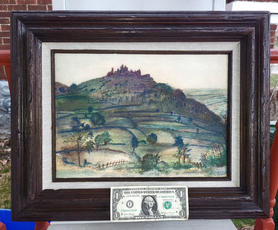 Vintage 1960s Mid Century Mcm British UK Artist Gothic Dark ...