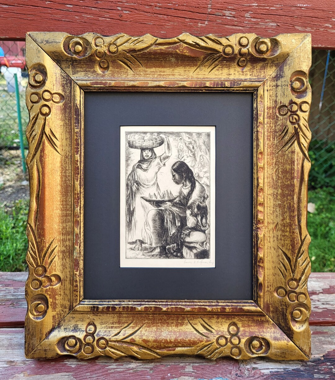 Amazing Listed Antique Etching by American Artist Irwin Hoffman 1930s ...
