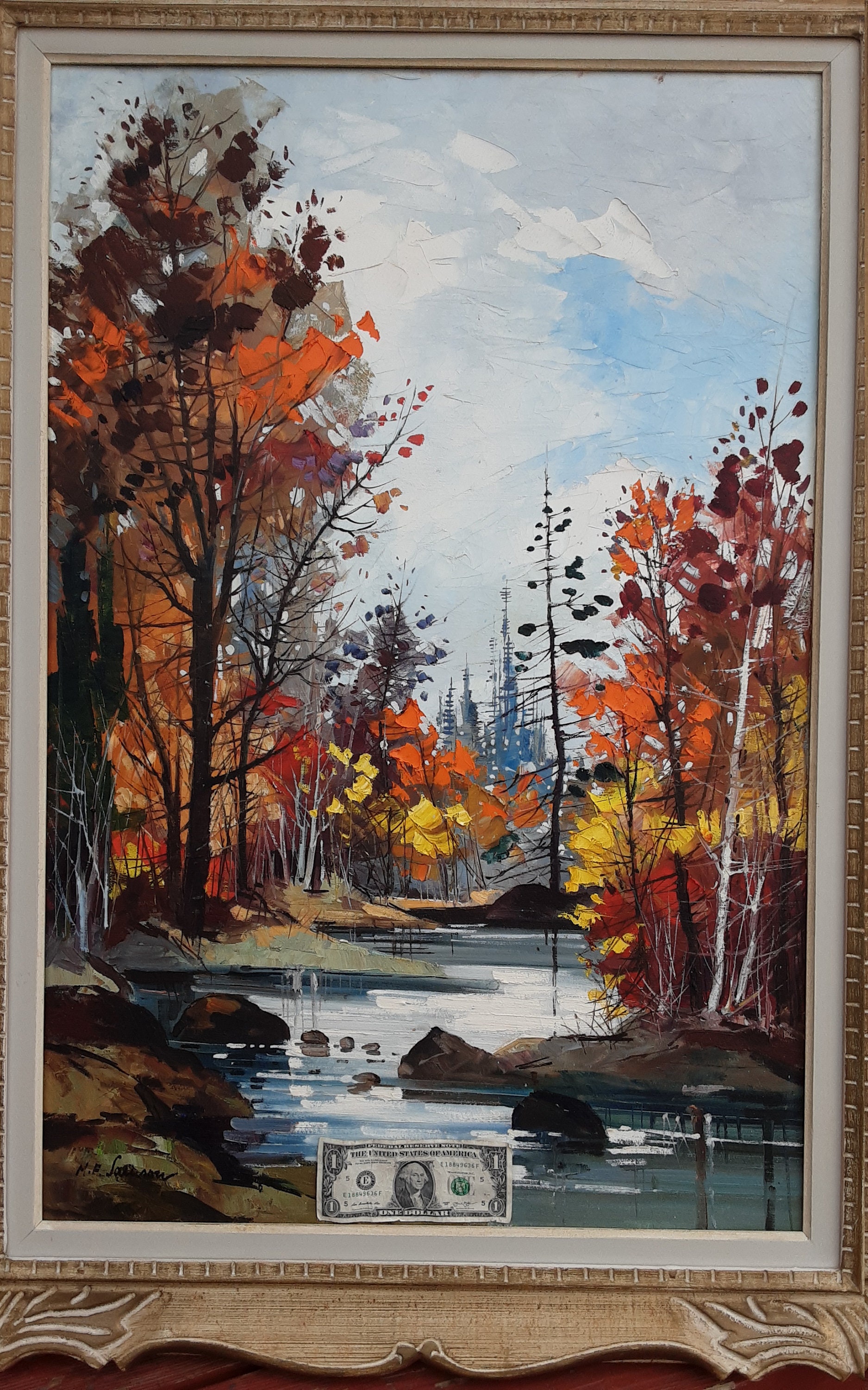 Rare Stunning Retro Vintage 1970s Canadian Fall Landscape Oil | Etsy