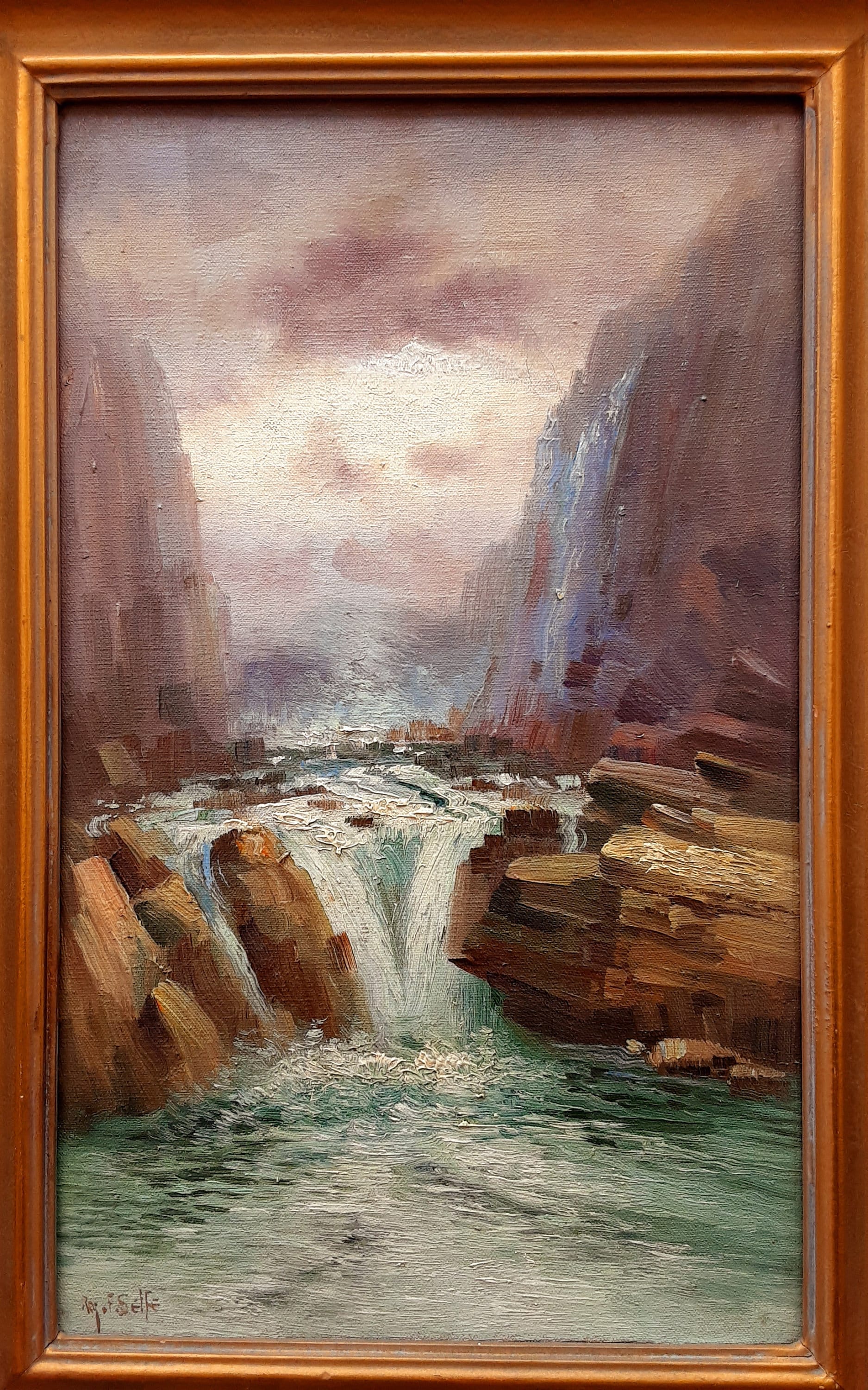 Rare Historical 1920s British Luminist Oil Painting of Glen Maye Isle ...