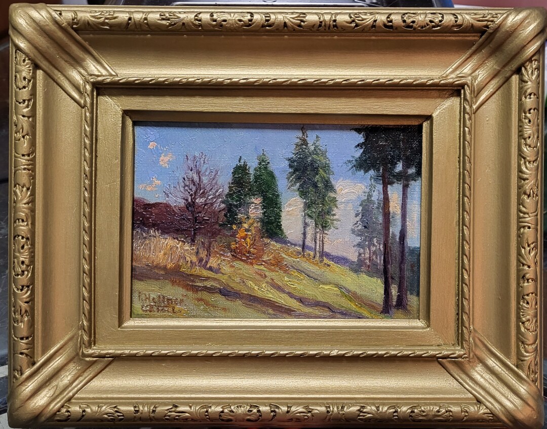 Estate Amazing German Oil Painting Landscape of Kassel by Listed Artist ...