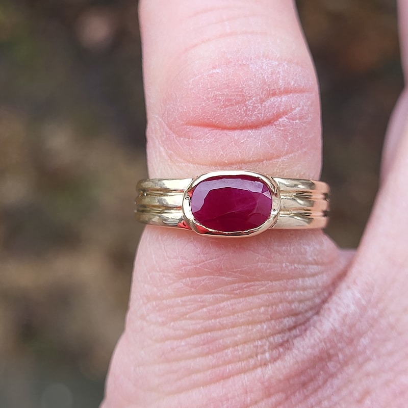 Bezel Set Ruby - Etsy