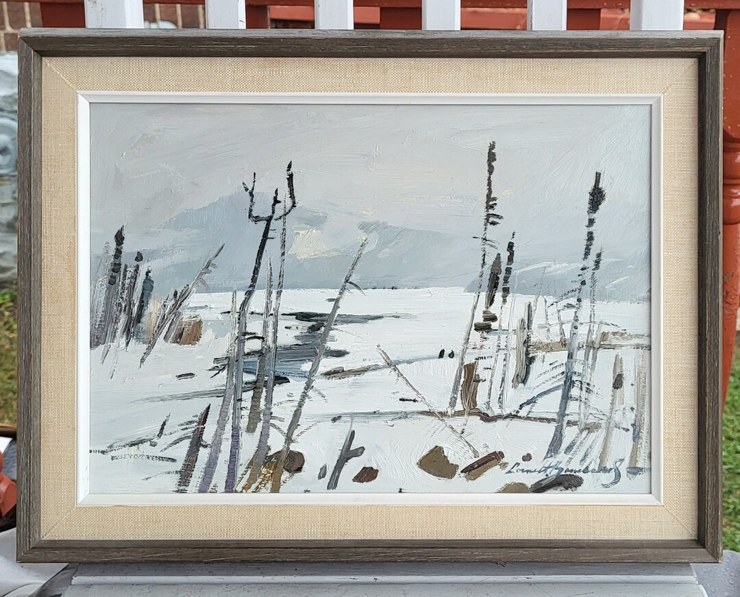 Rare Estate Canadian Impressionist Quebec Winter Landscape 1970s Oil ...