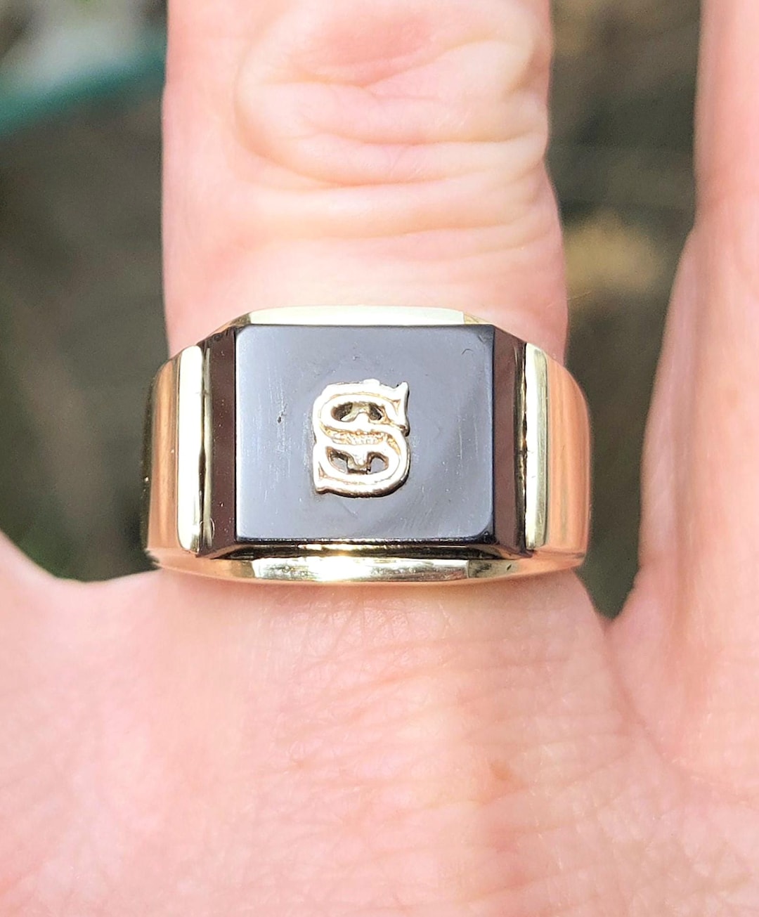 Killer Vintage Art Deco Style Amazing 10k Yellow Gold Mens Ladies ...