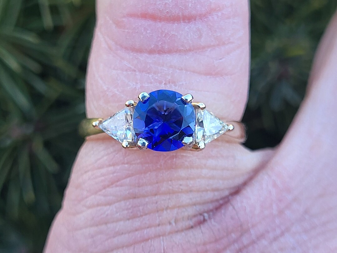 Spectacular Estate Large Striking Genuine Tanzanite 14k Yellow Gold ...