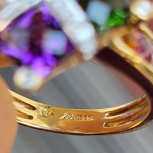 Amazing Estate 18k Designer Bellarri Multi Color Gemstone and Diamond ...