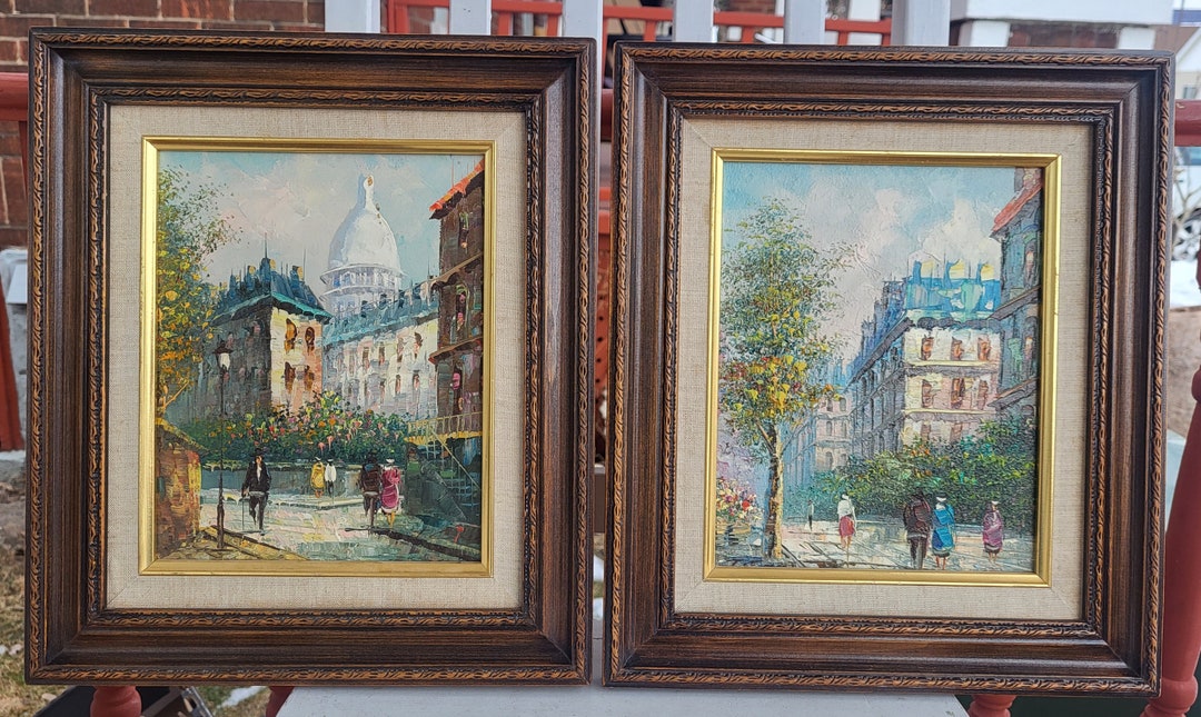 Rare Amazing Vintage 1970s Matching Pair Impressionist Style Paris ...