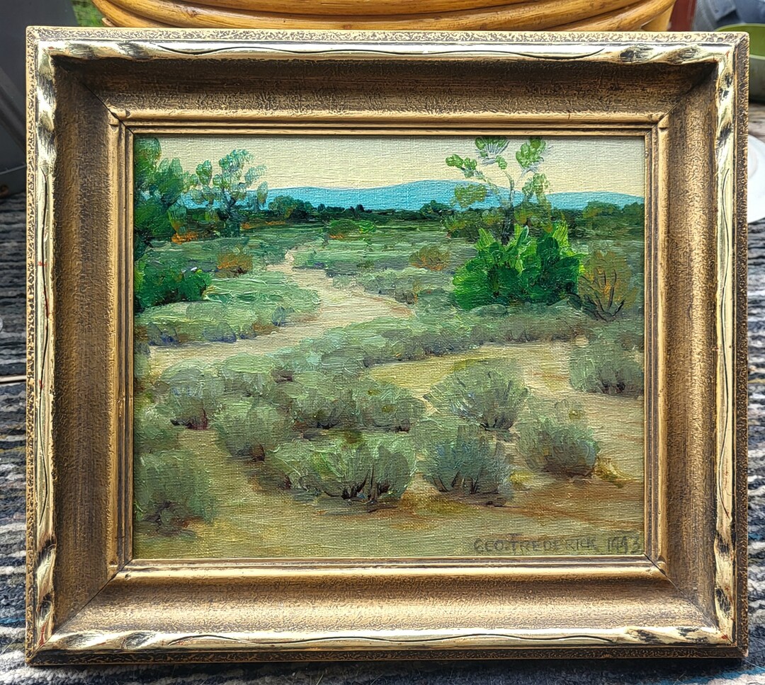 Estate Rare American South West Oil Painting Meza Arizona Plein Air ...
