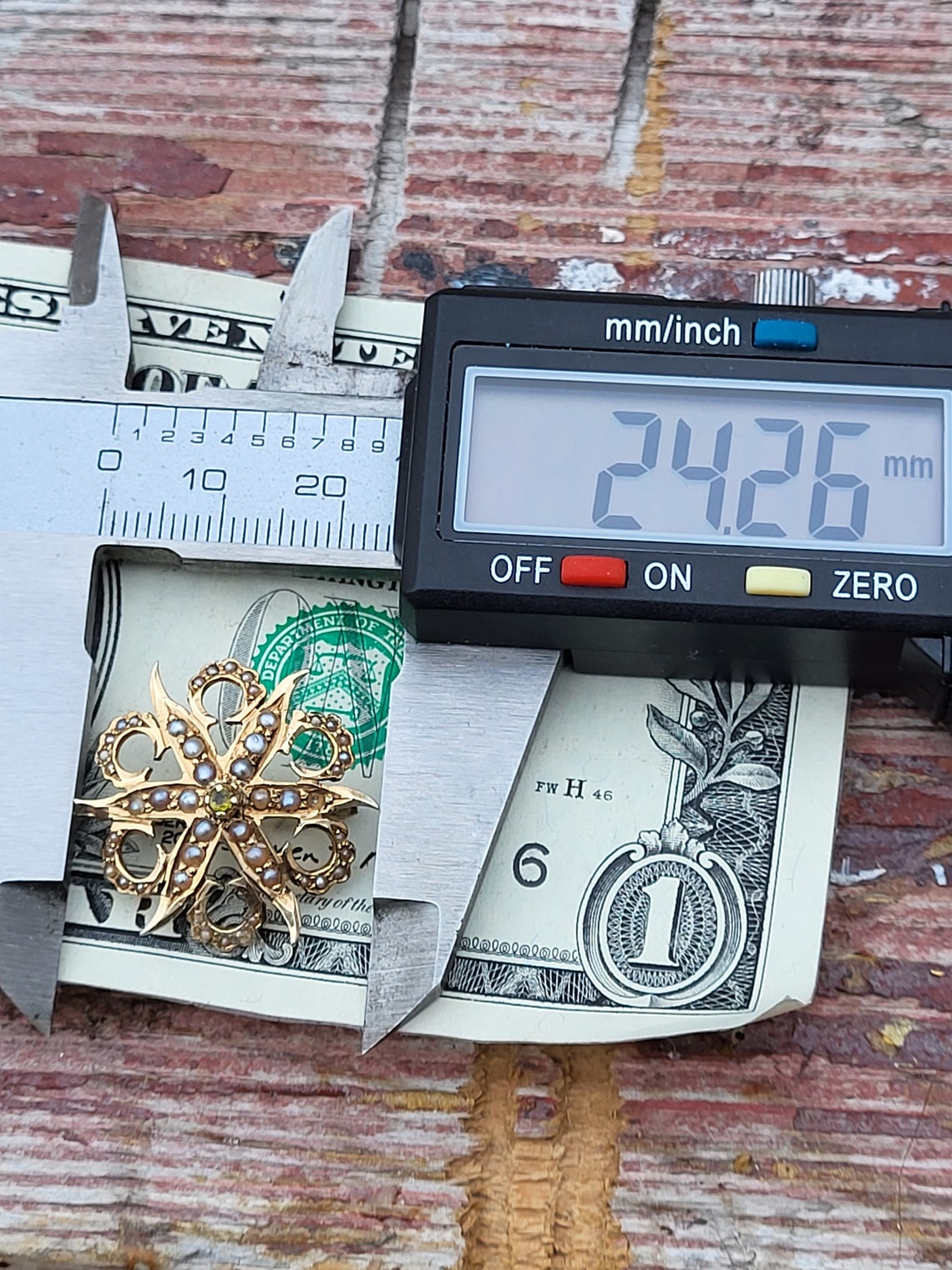 Stunning 1900s Victorian 14K Gold Starburst Brooch Pendant With Seed ...