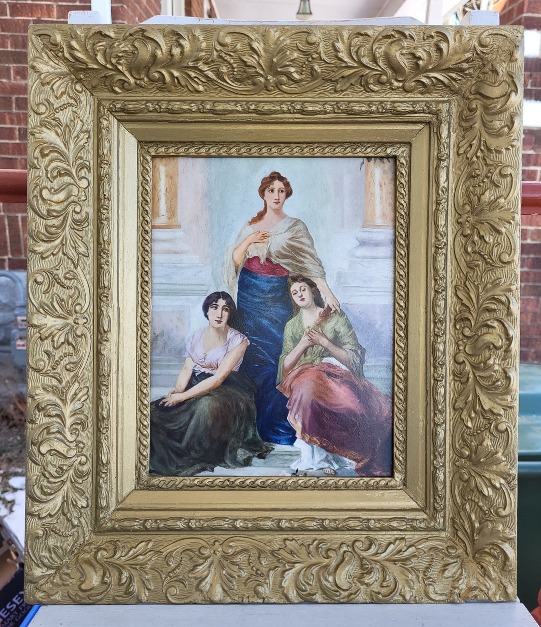 Amazing 19th Century Old Master Style Oil Painting Religious Gothic ...