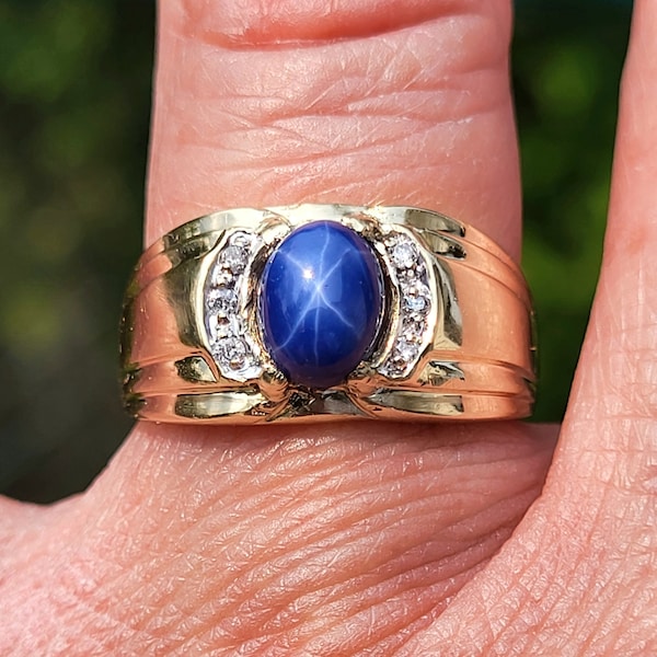 Mens Linde Star Sapphire Ring - Etsy