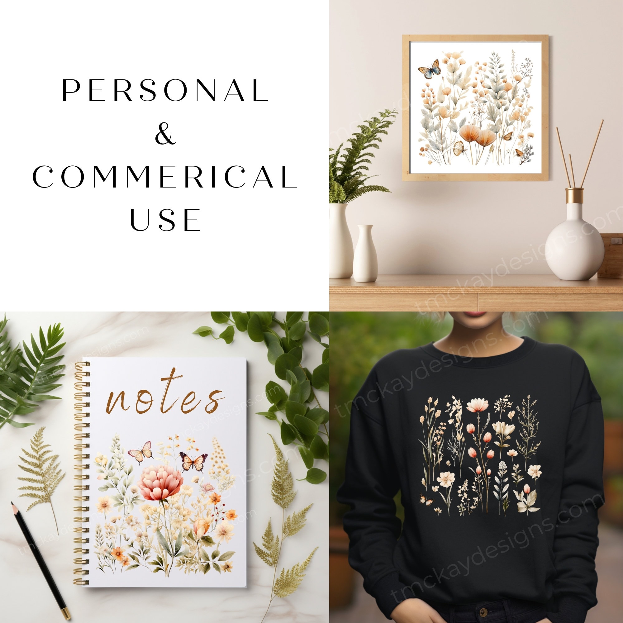 Cottagecore Floral Clipart, Cottagecore Flower PNG, Flowers and ...