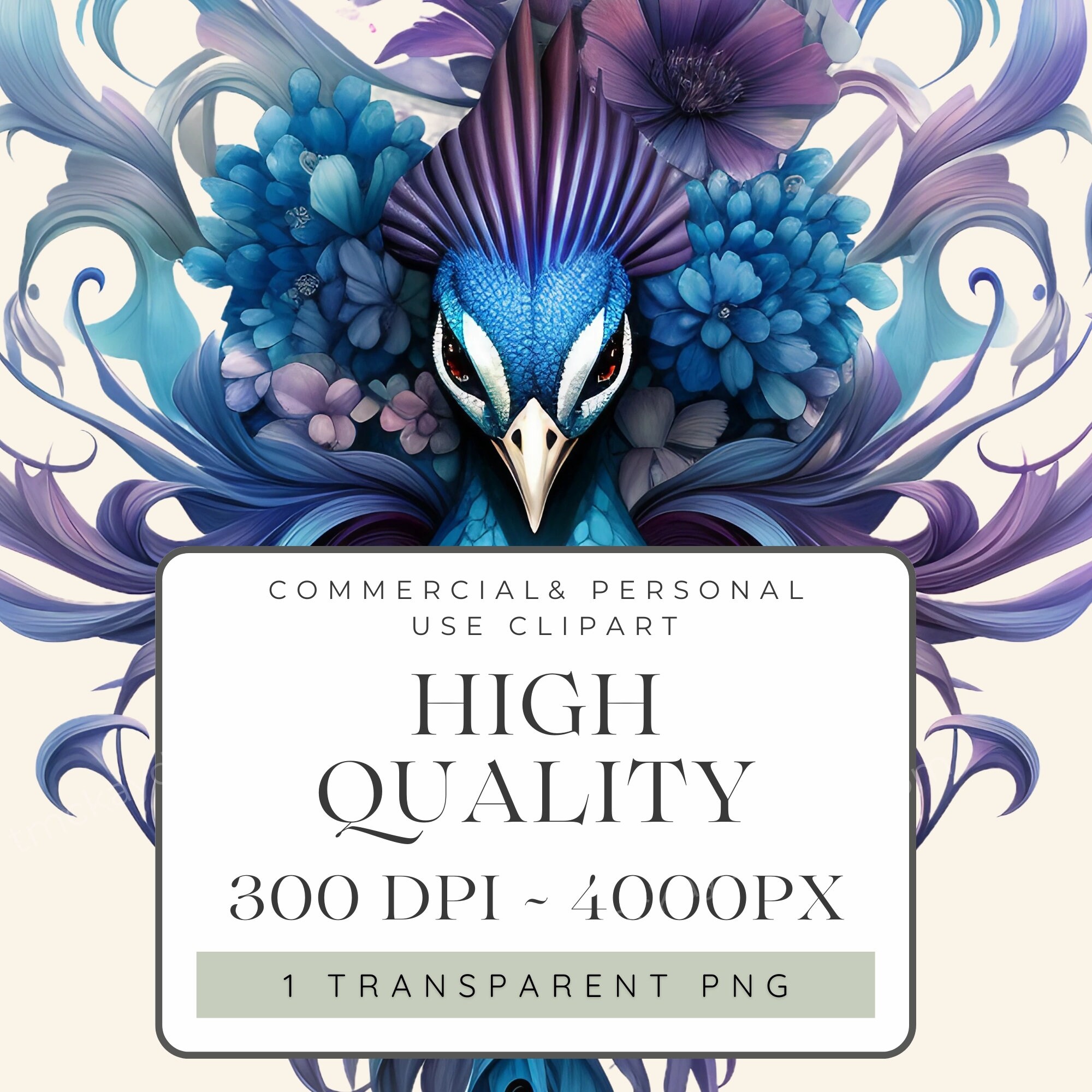 Peacock Clipart, Watercolor Peacock Clipart, Peacock PNG, Mystical ...