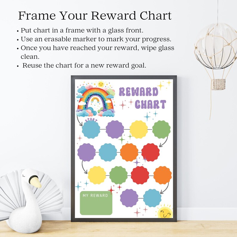 Rainbow Reward Chart for Kids | Printable Behavior Chart | Rainbow ...