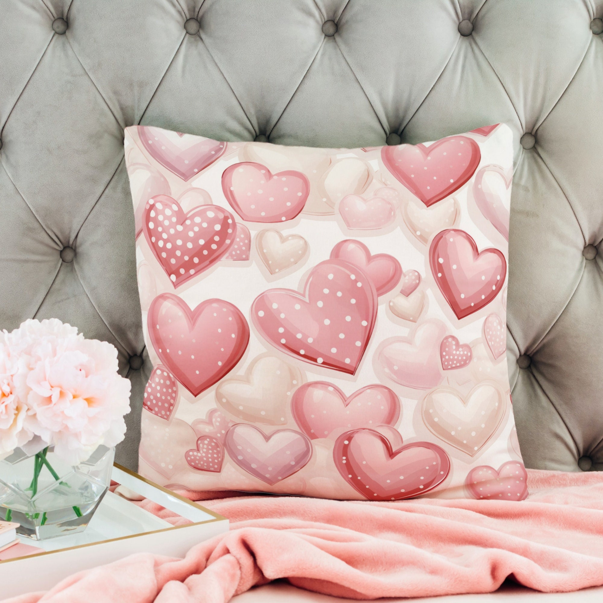 Pink Heart Digital Paper, Commercial Use, Love Digital Paper, Scrapbook ...