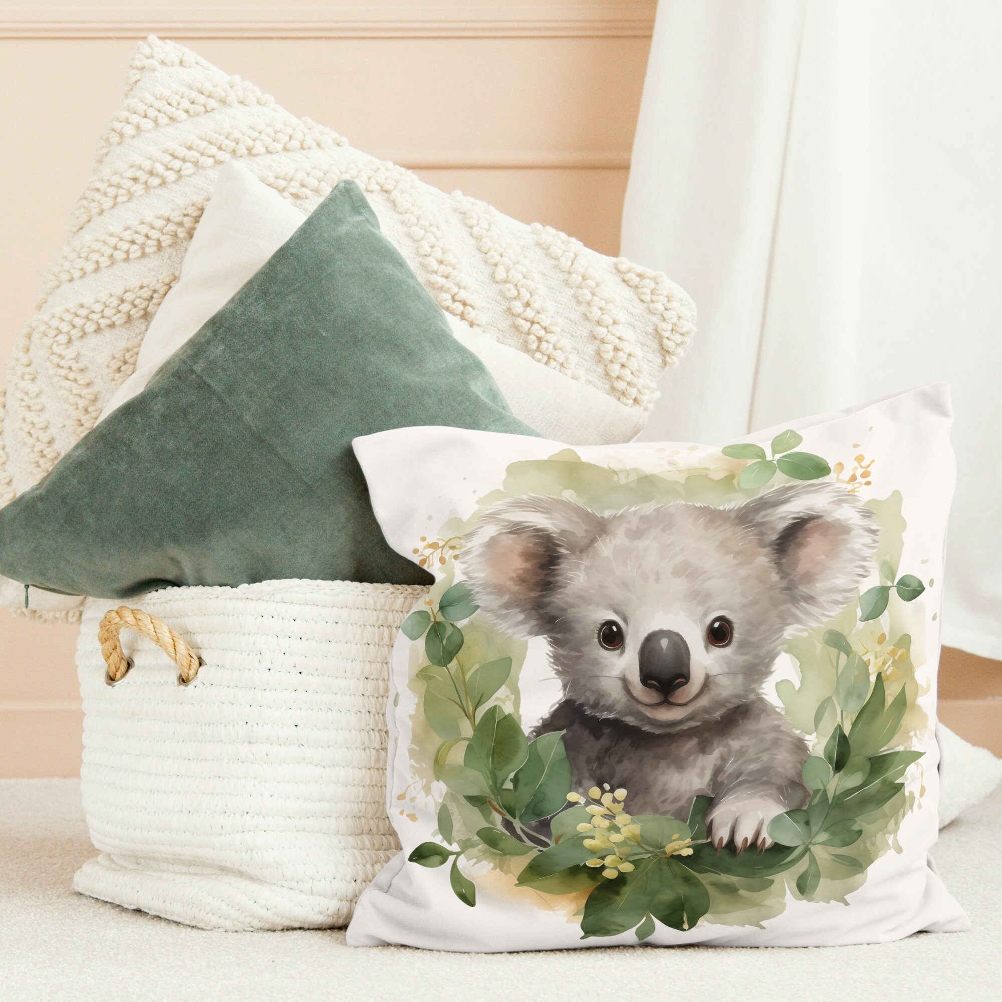 Baby Koala Clipart, Watercolor Koala Clipart, Koala PNG, Nursery ...