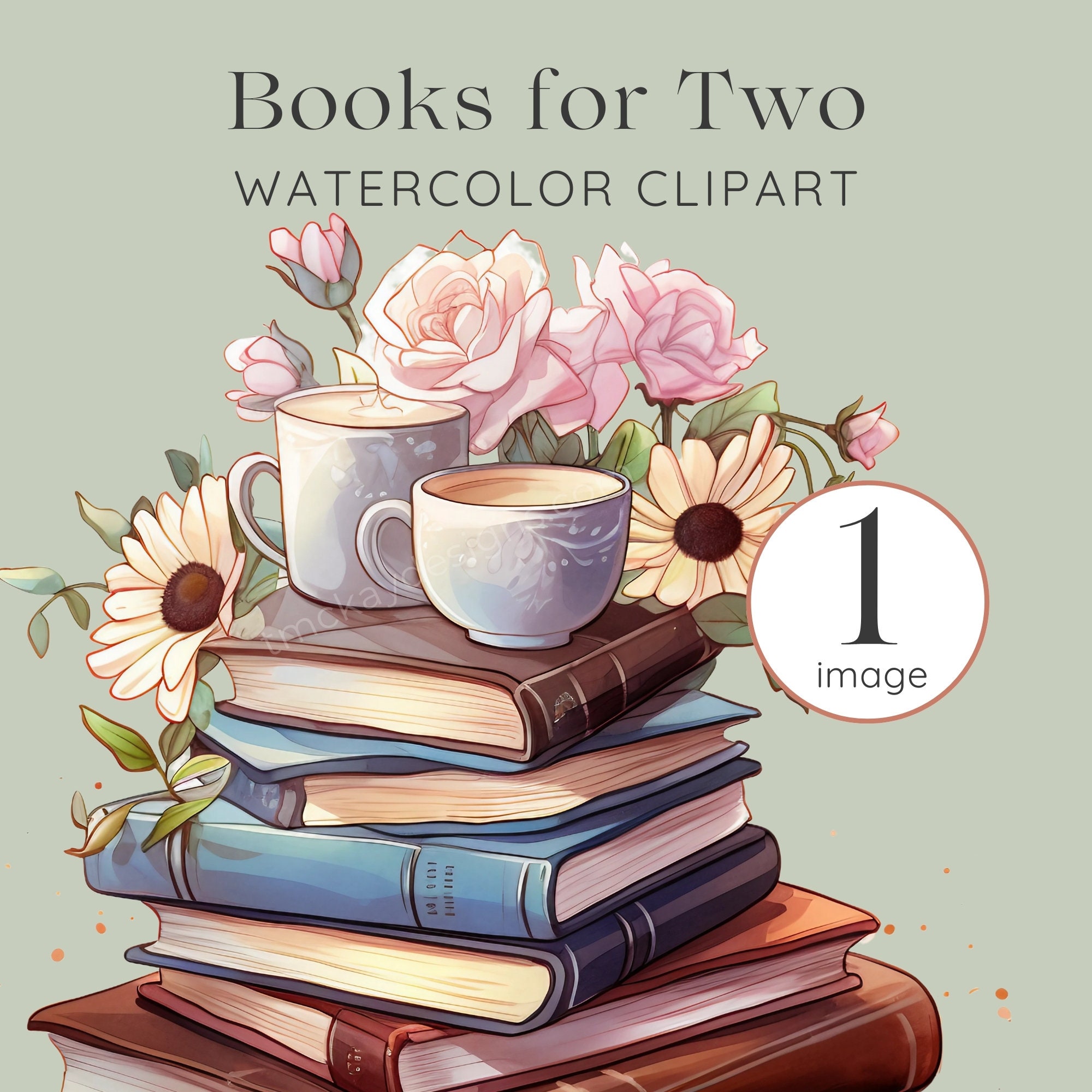 Watercolor Book Stack PNG, Literature Clipart, Coffee and Books Clipart ...