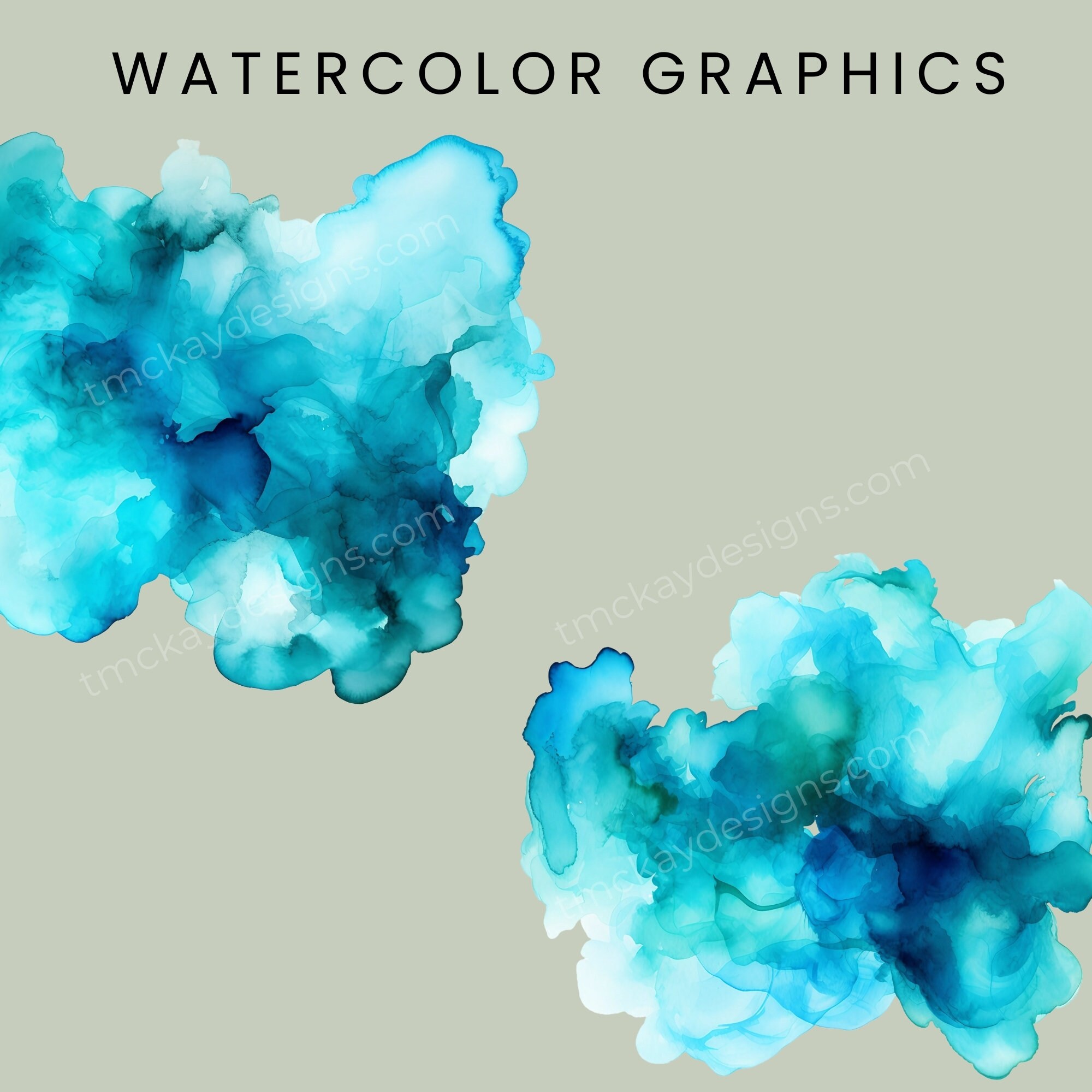 Teal Watercolor Color Splash Clipart, Turquoise Alcohol Ink Clipart ...