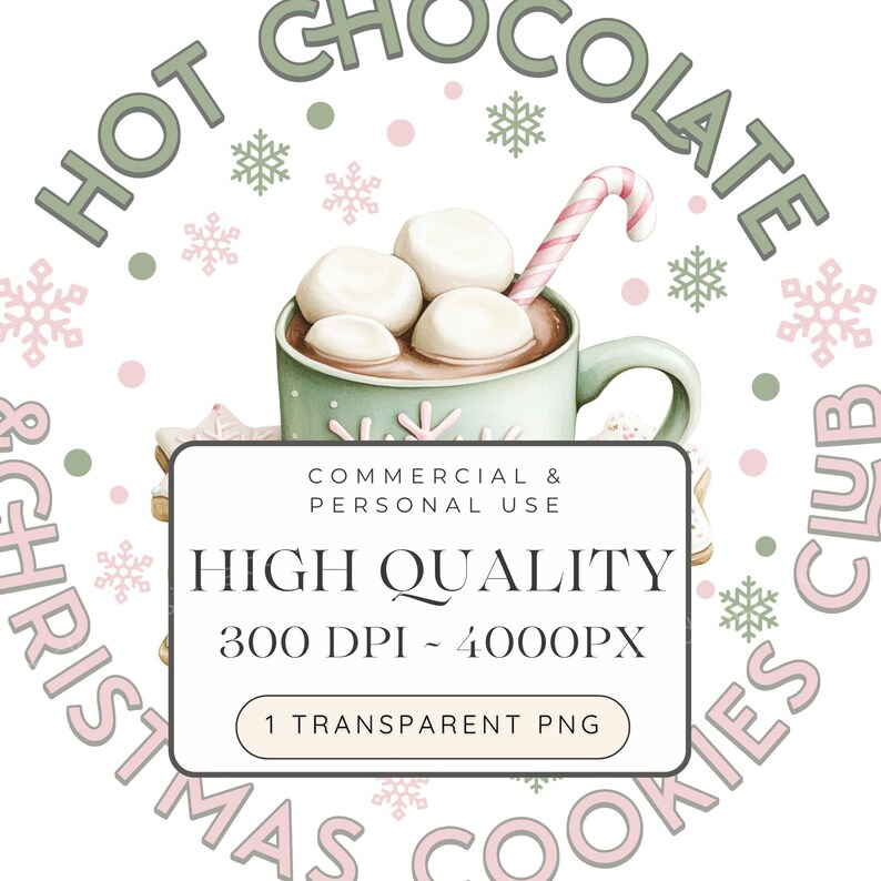 Hot Chocolate Club PNG, Cocoa and Cookies Club PNG, Hot Cocoa and ...