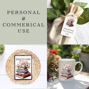 Watercolor Book Stack PNG, Literature Clipart, Coffee and Books Clipart ...