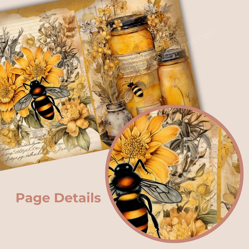Bee Junk Journal Kit, Vintage Junk Journal, Ephemera, Junk Journal Kit ...