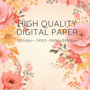 Floral Digital Paper, Digital Paper Pack, Commercial Use, Digital Paper ...