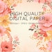 Floral Digital Paper, Digital Paper Pack, Commercial Use, Digital Paper ...