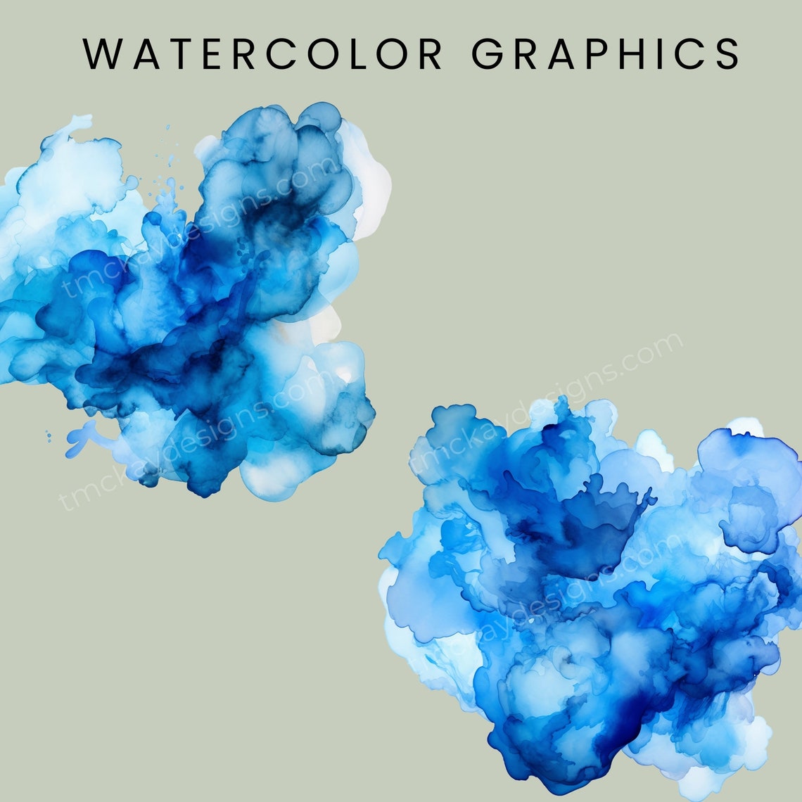 Blue Watercolor Color Splash Clipart, Blue Alcohol Ink Clipart ...