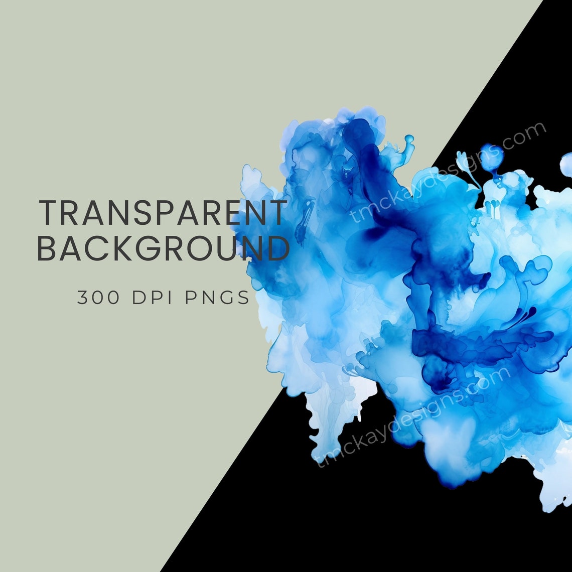 Blue Watercolor Color Splash Clipart, Blue Alcohol Ink Clipart ...