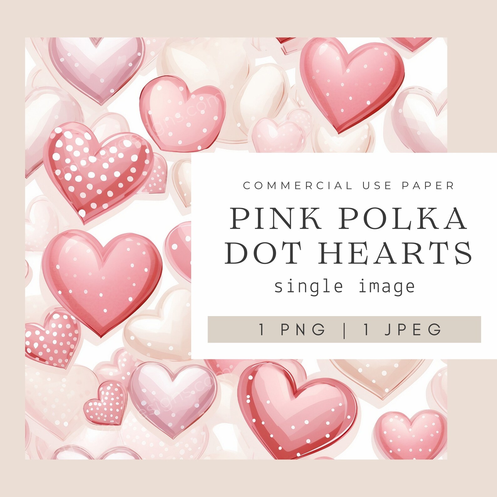 Pink Heart Digital Paper, Commercial Use, Love Digital Paper, Scrapbook ...