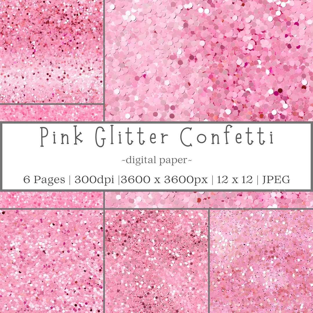 Pink Glitter Digital Paper Pack, Scrapbook Paper, Pink Sparkles ...