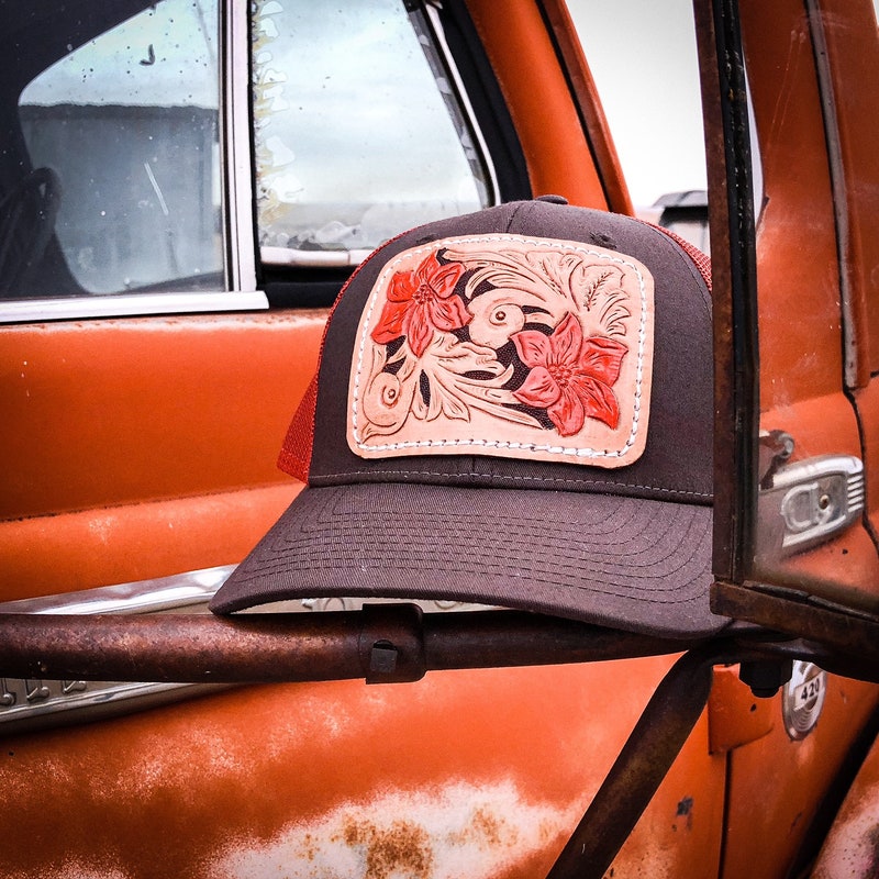 Leather Patch Hat - Etsy