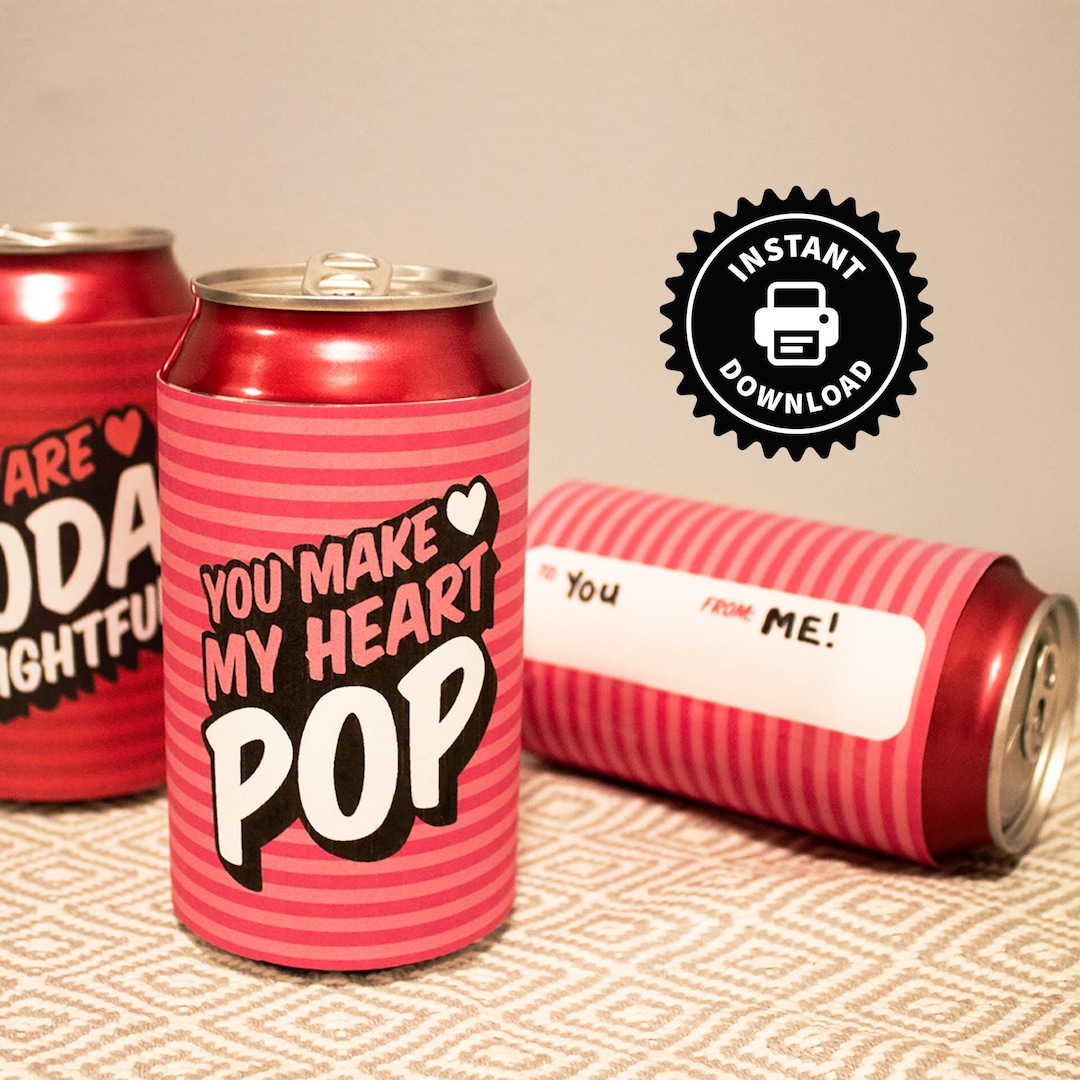 Soda Pop Can - PRINTABLE Label Wraps - Birthday Anniversary Love ...