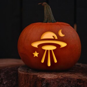 Space PRINTABLE Pumpkin Carving Stencil Set - Rocket Ship, Astronaut ...
