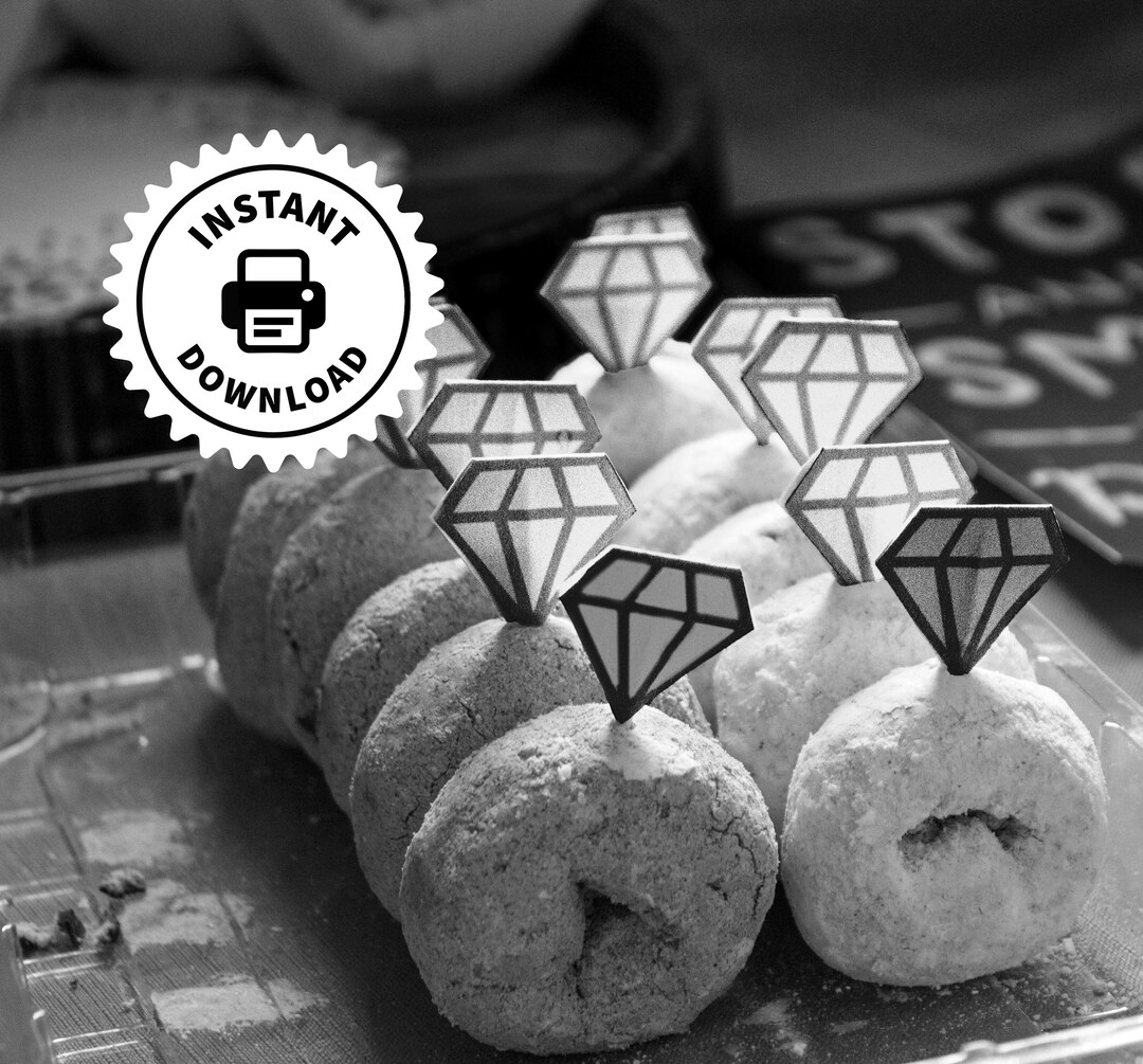 Donut Diamond - PRINTABLE - Bachelorette Bridal Shower Toothpick ...