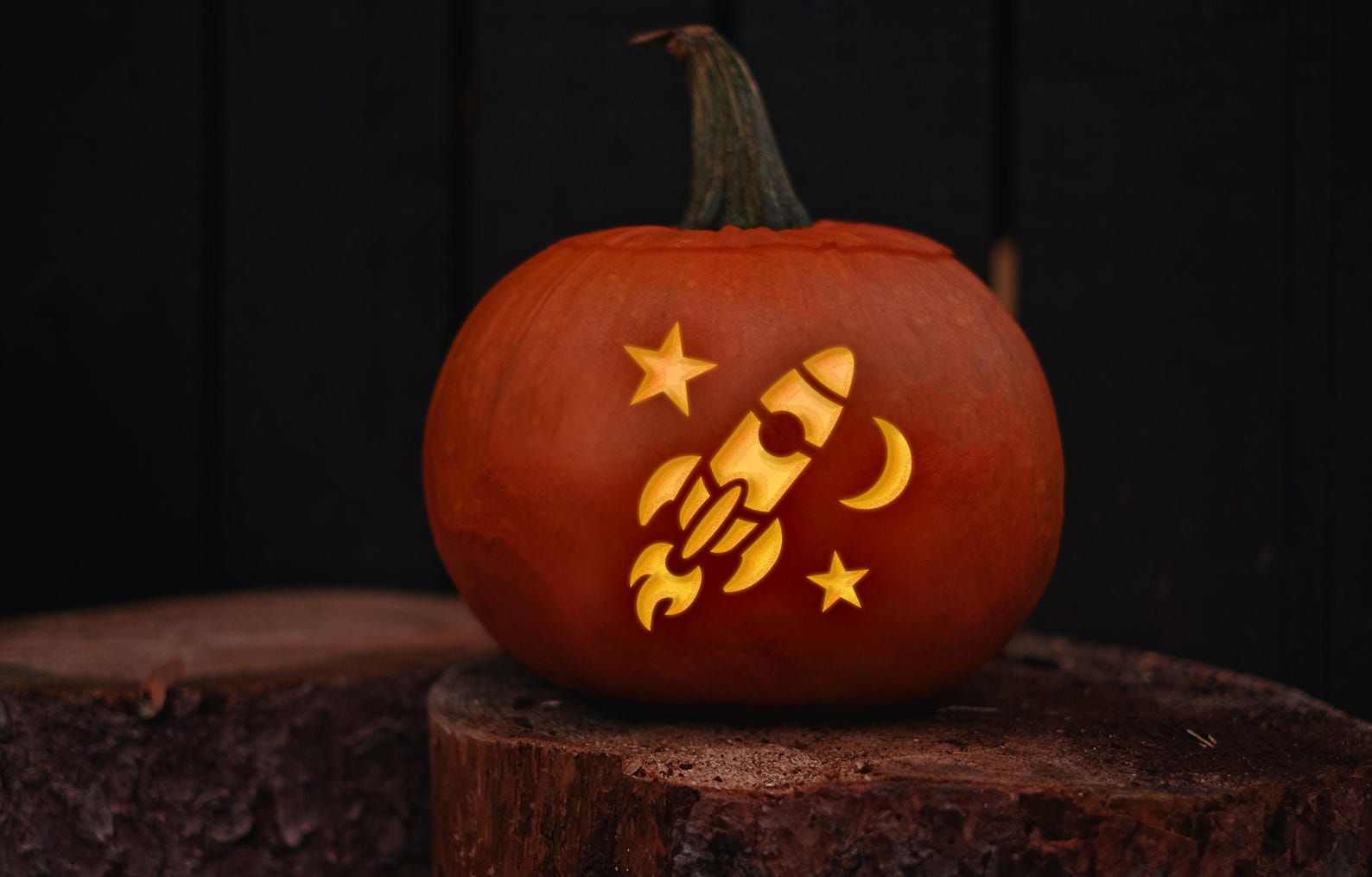 Space PRINTABLE Pumpkin Carving Stencil Set - Rocket Ship, Astronaut ...