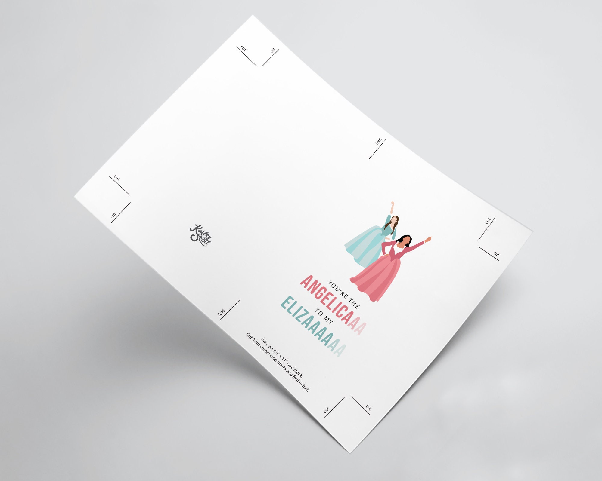 You're the Angelica to My Eliza - PRINTABLE Schuyler Sisters Blank Card ...