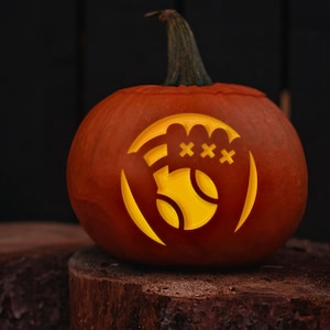 Sports PRINTABLE Pumpkin Carving Stencil Set - Football, Basketball, Baseball, Hockey and Golf ...