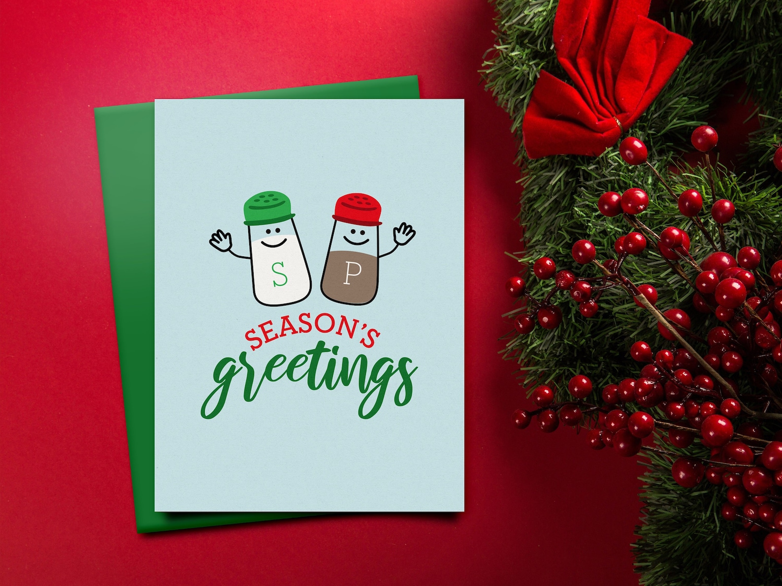 Seasons Greetings Christmas Pun Card Printable - Etsy