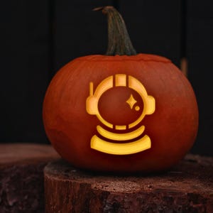 Space PRINTABLE Pumpkin Carving Stencil Set - Rocket Ship, Astronaut ...