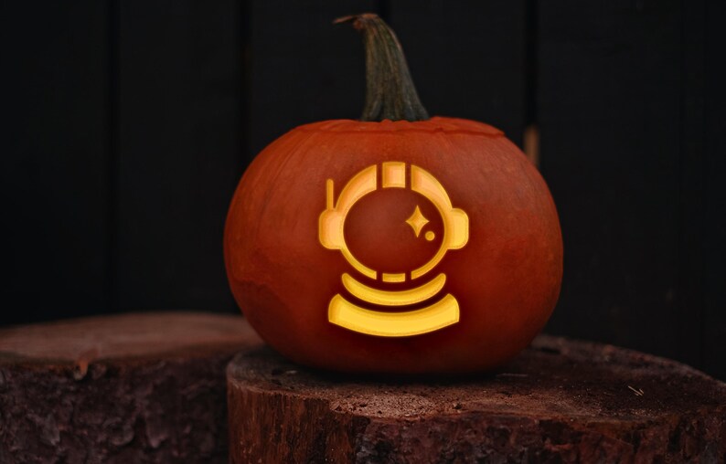Space PRINTABLE Pumpkin Carving Stencil Set - Rocket Ship, Astronaut ...