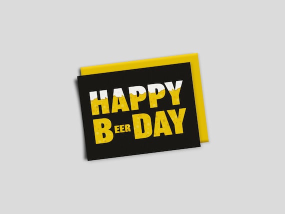 HAPPY Beer DAY Printable Blank Beer Birthday Card | Etsy
