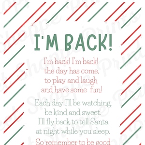I'm Back Elf Letter - Etsy