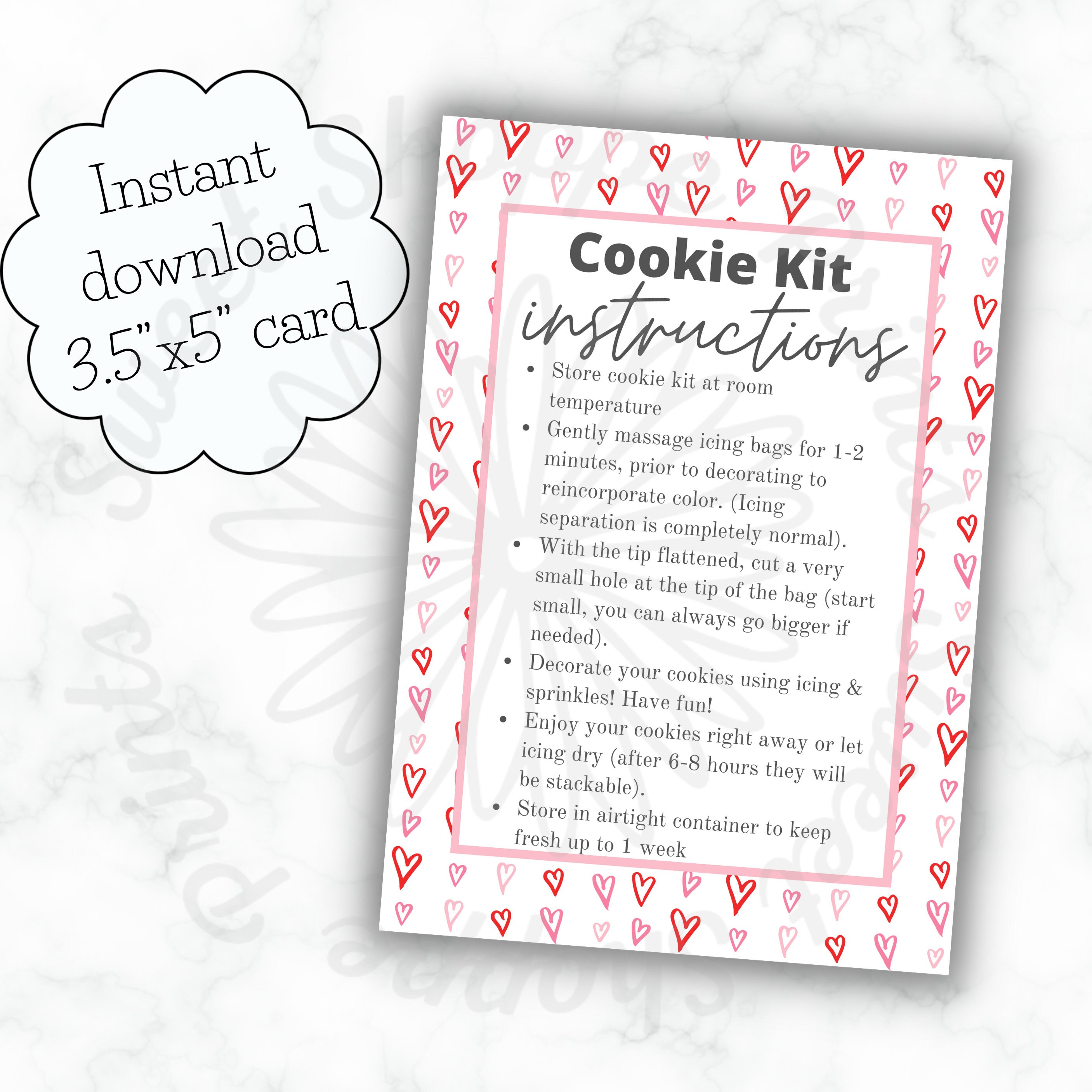 3.5"x5" DIY Valentine's Day Cookie Card - DIY Valentine Kit Tag ...
