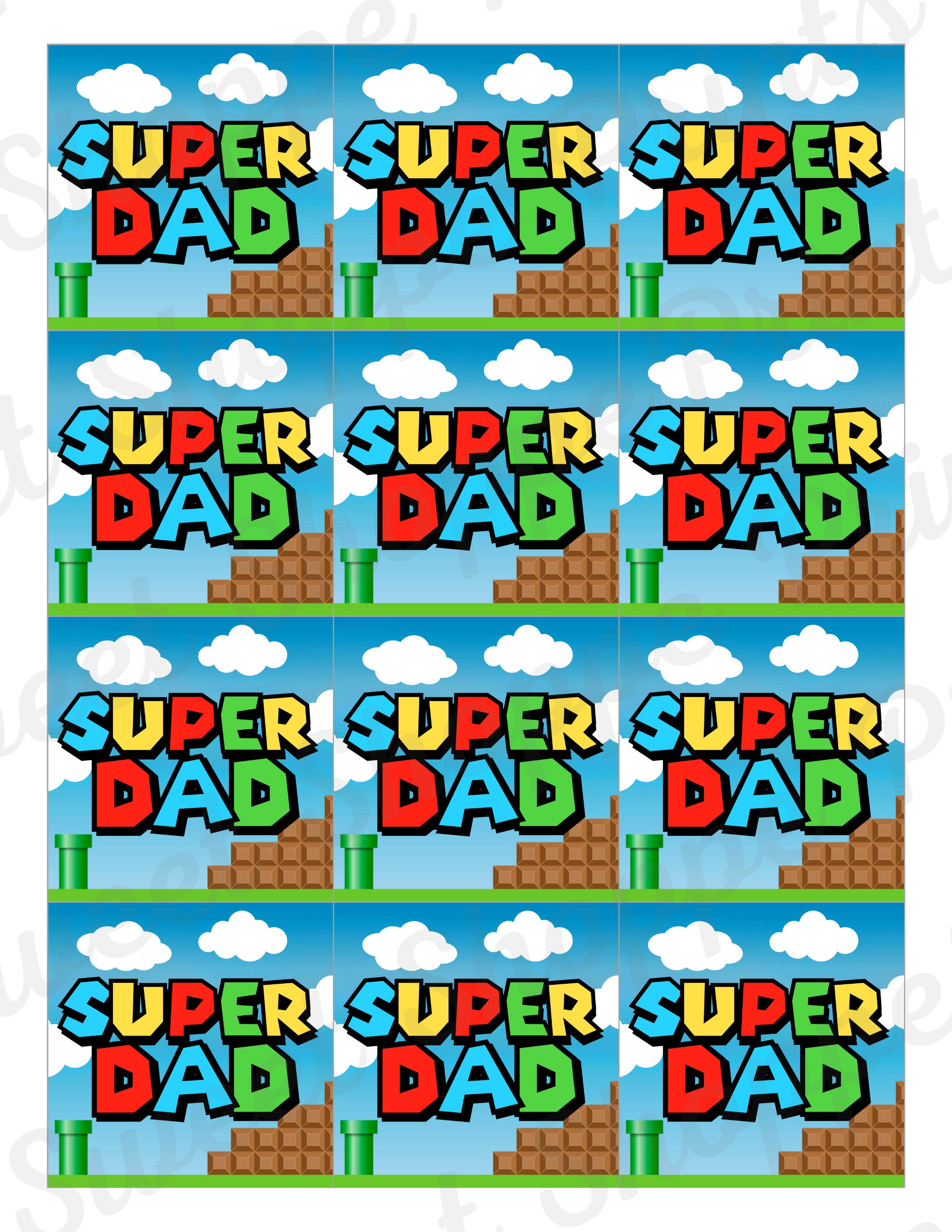 2/2.5 Square & 2x3 Rect Super Dad Tag Instant Download - Etsy