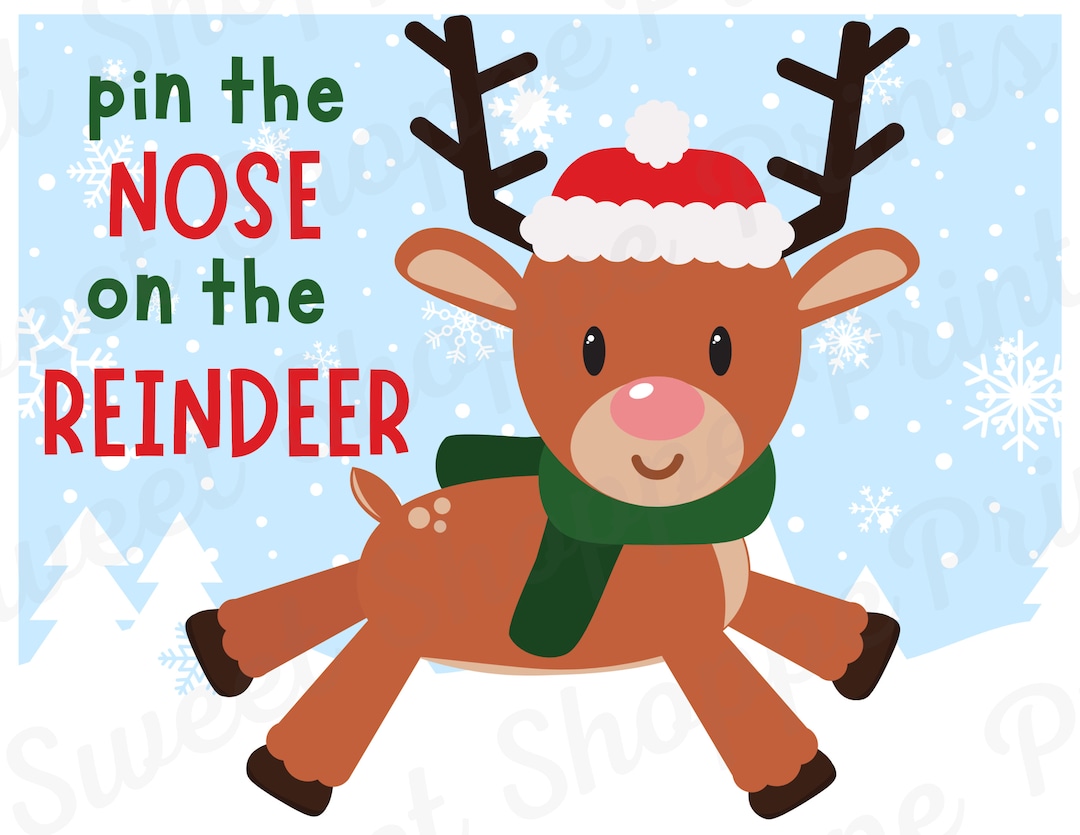 Pin the Nose on the Reindeer - Etsy Australia