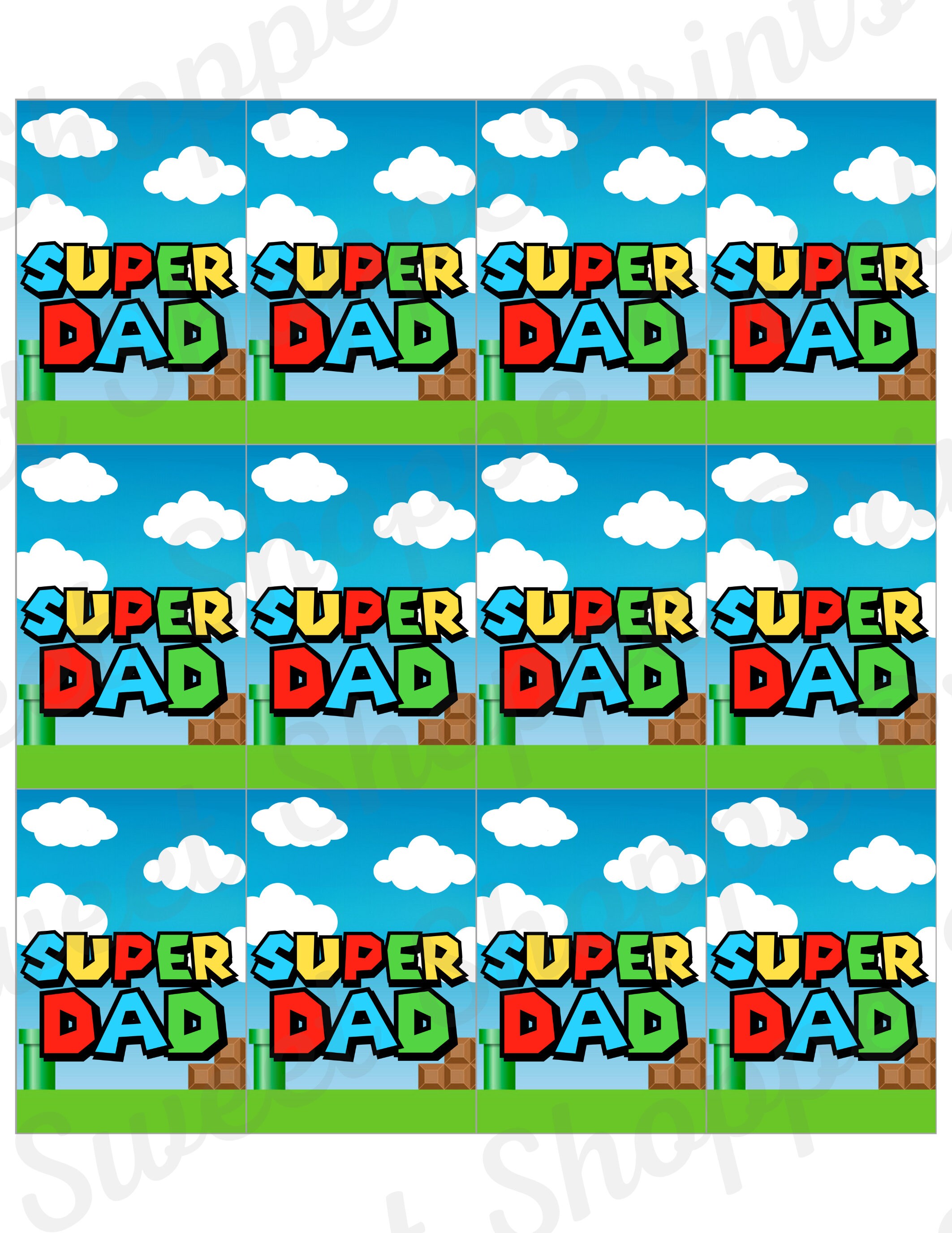 2/2.5 Square & 2x3 Rect Super Dad Tag Instant Download - Etsy