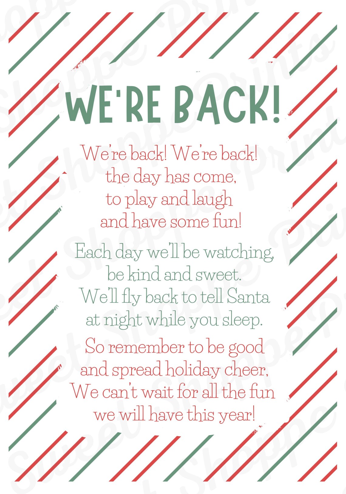 We're Back Elf Letter - Etsy