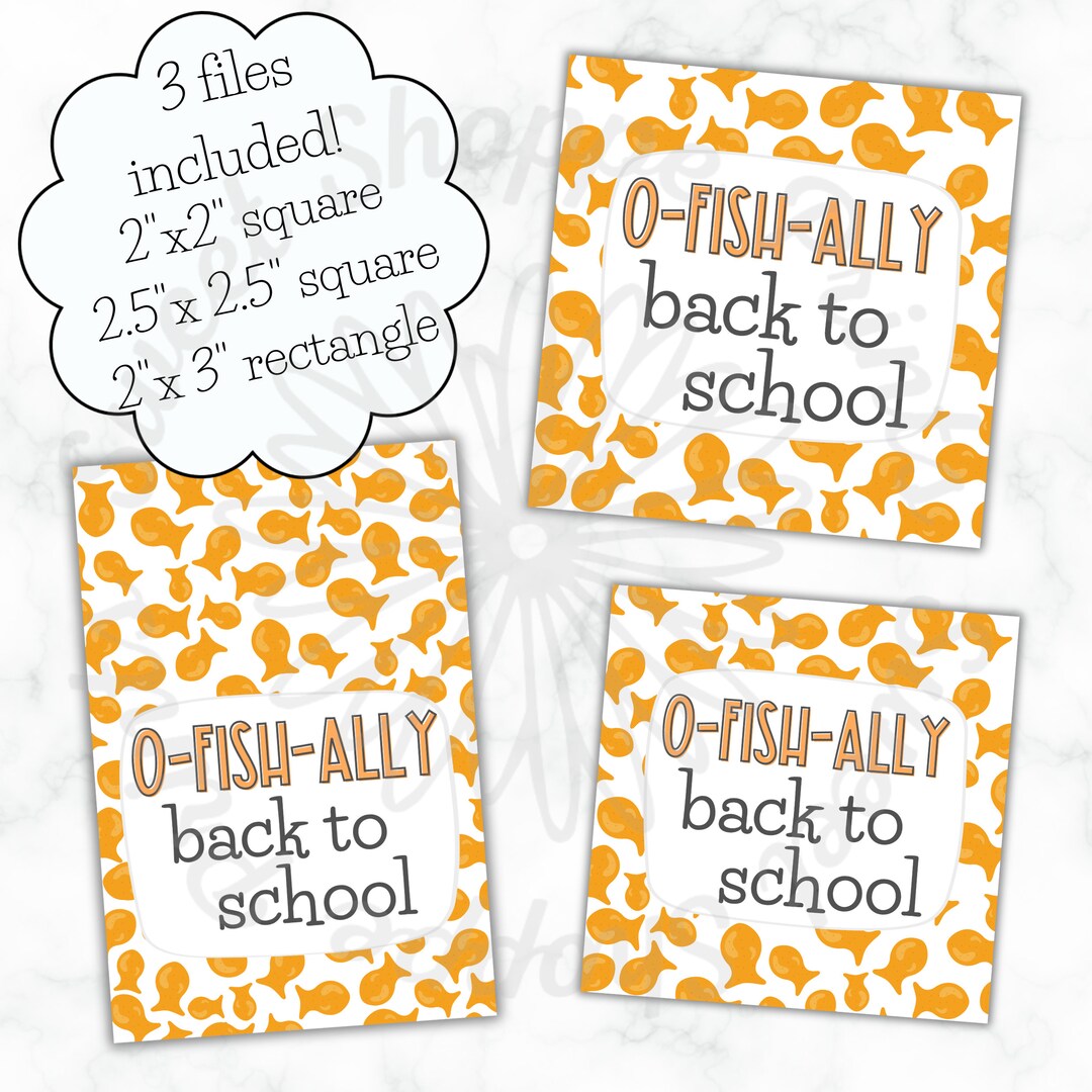 2"/2.5" Square & 2x School Ofishally Back to School Tag- Instant ...